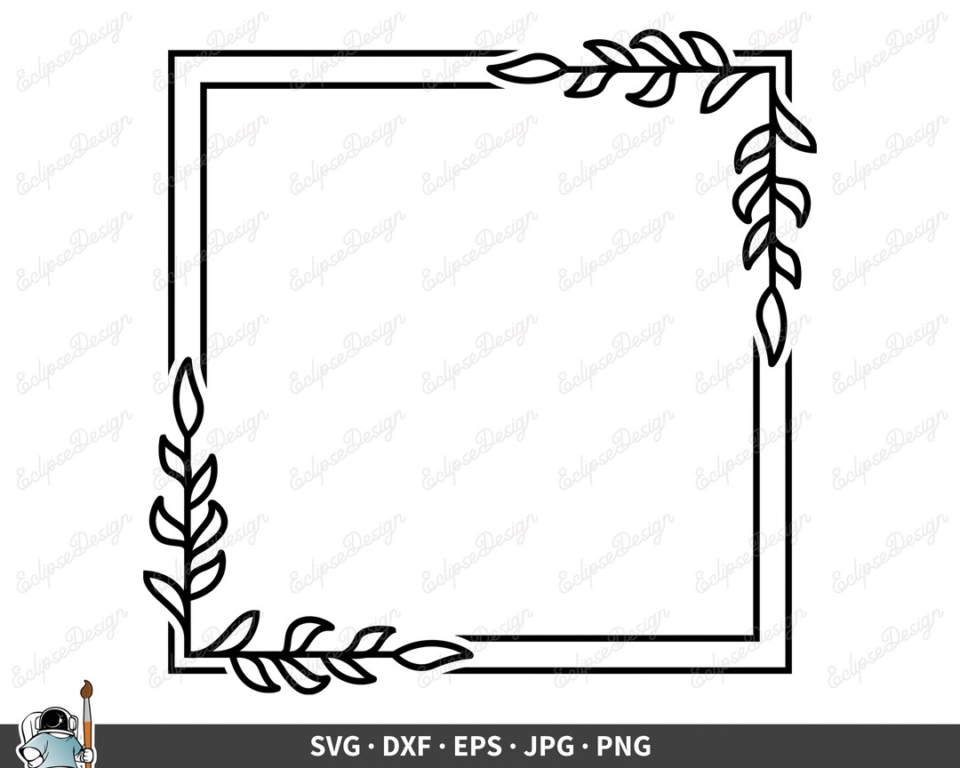Vine Frame SVG Clip Art Cut File Silhouette Dxf Eps Png Jpg - Etsy