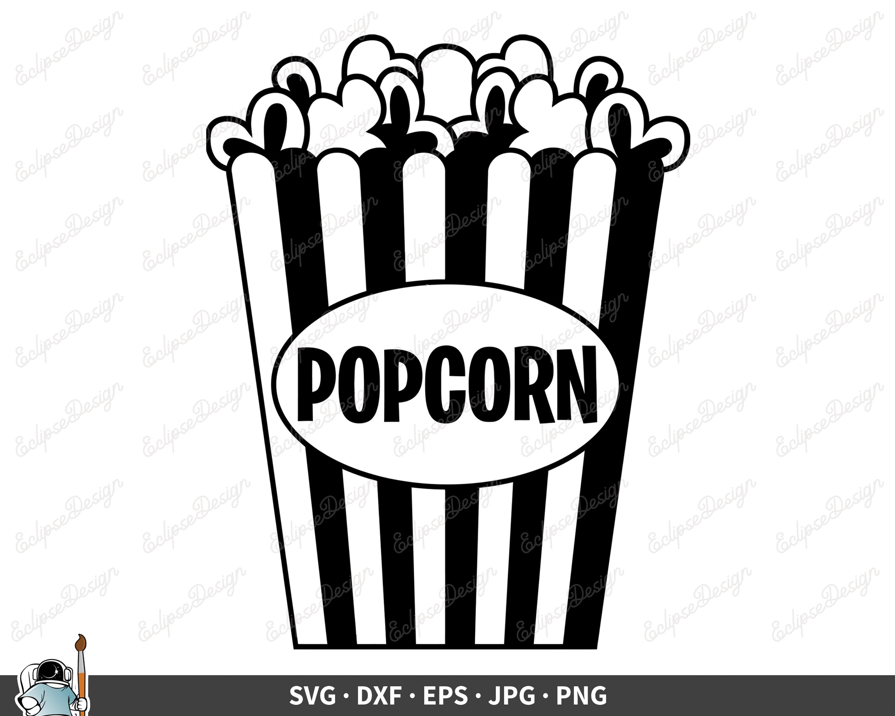 Empty Popcorn Bucket Clipart Black
