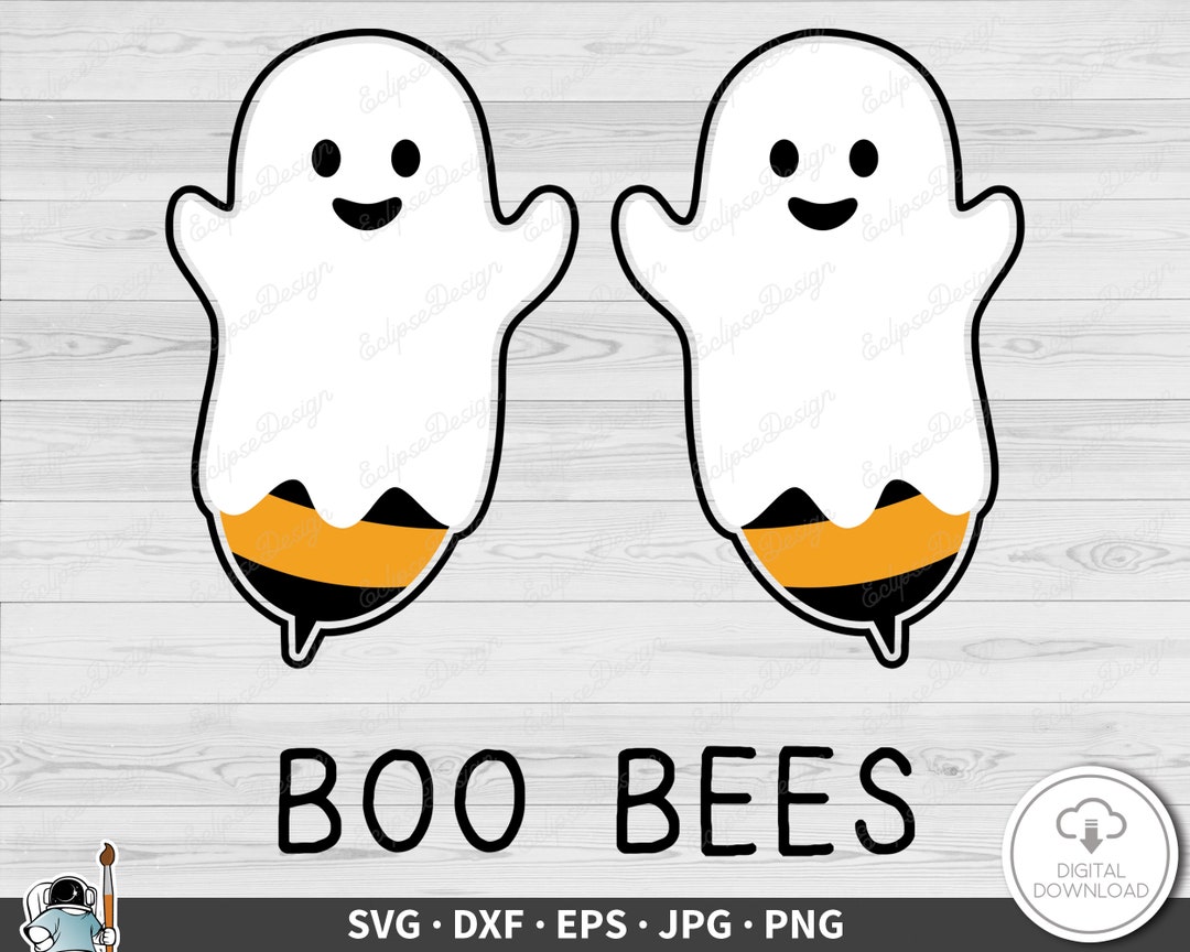 Halloween Boo Bees SVG Clip Art Cut File Silhouette Instant Digital ...