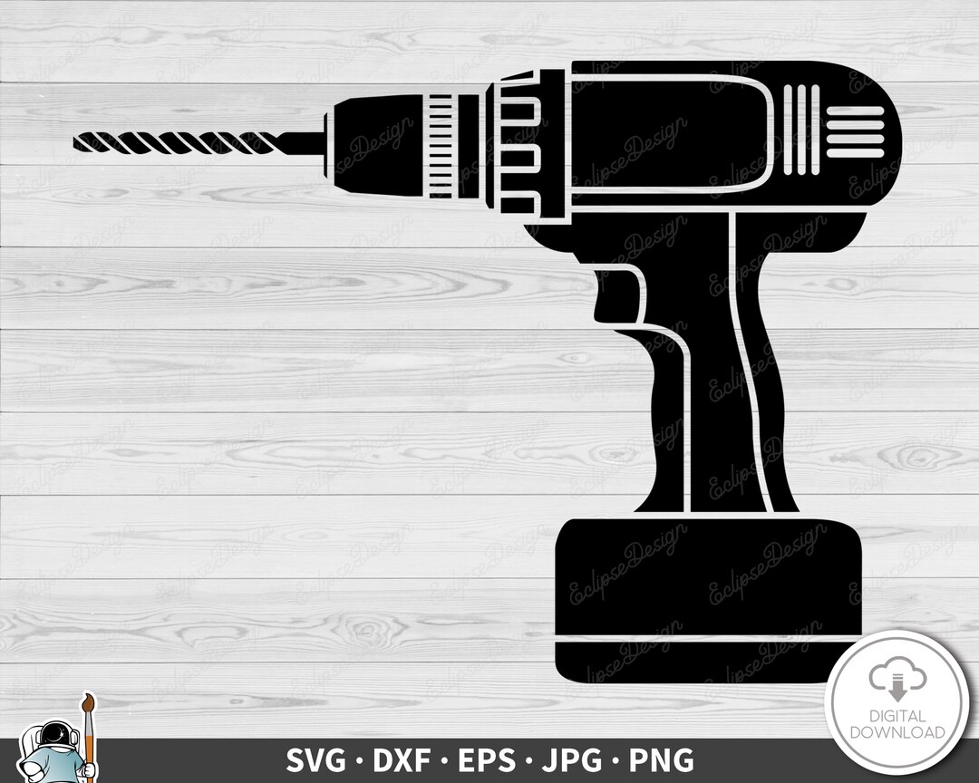 Drill SVG Clip Art Cut File Silhouette dxf eps png jpg Instant Digital ...
