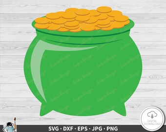 St Patricks Day PNG Clip Art Pot of Gold Clipart Digital Download - Etsy