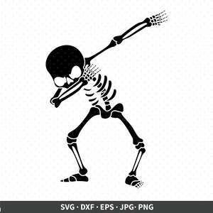 Skeleton SVG Dabbing Skeleton silhouette Halloween clipart | Etsy