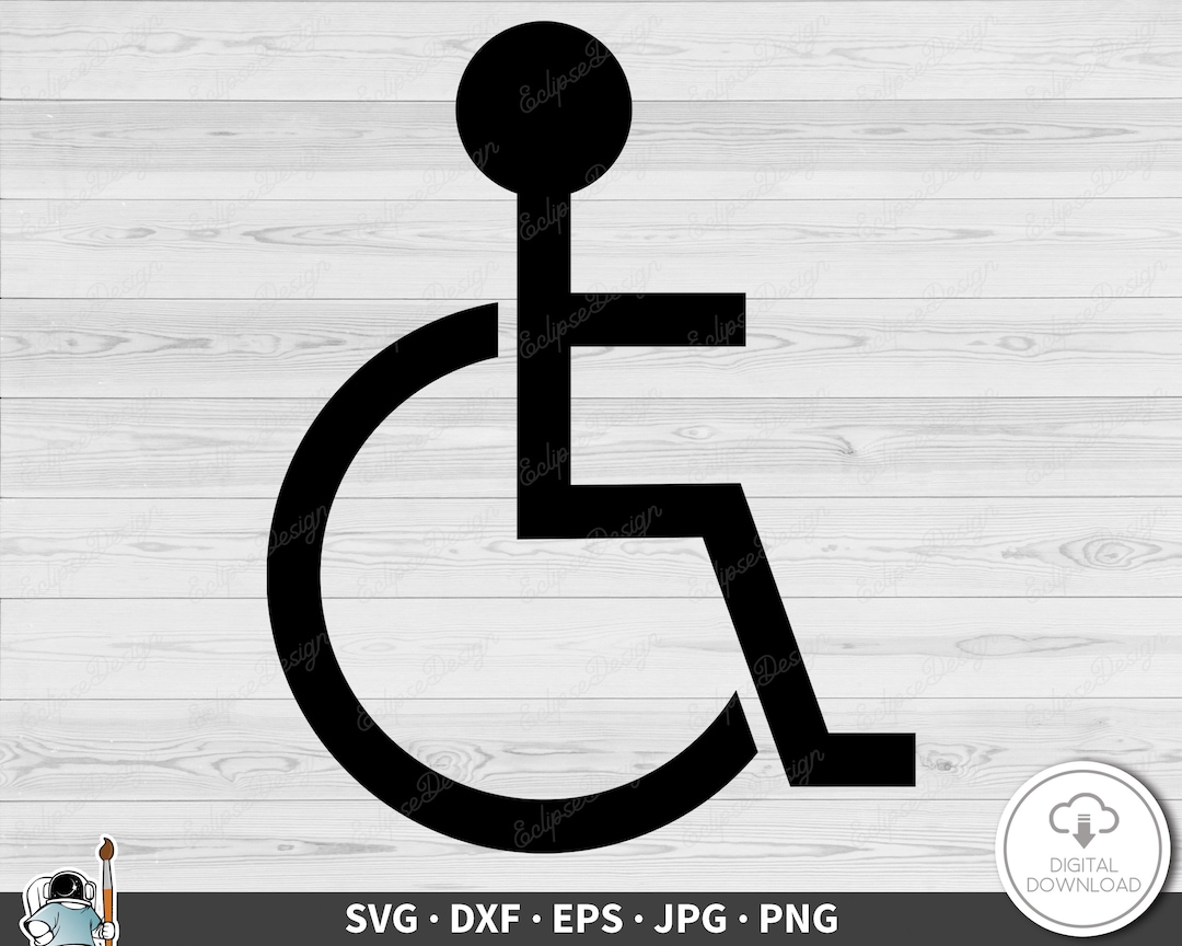 Wheelchair SVG Accessibility Sign Clip Art Cut File Silhouette Instant ...