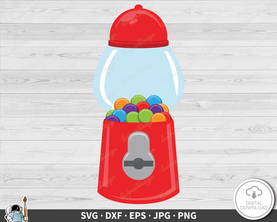Gumball Machine SVG Clip Art Cut File Silhouette Instant Digital ...
