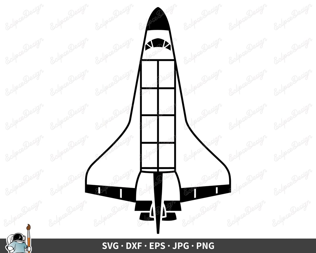 Space Shuttle SVG Spaceship Clip Art Cut File Silhouette Dxf - Etsy