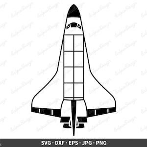 Space Shuttle SVG Spaceship Clip Art Cut File Silhouette Dxf - Etsy