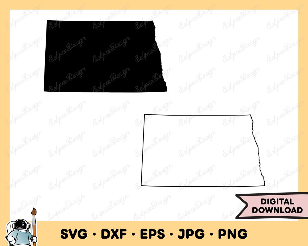 North Dakota SVG North Dakota PNG State North Dakota Clip Art Cut File ...