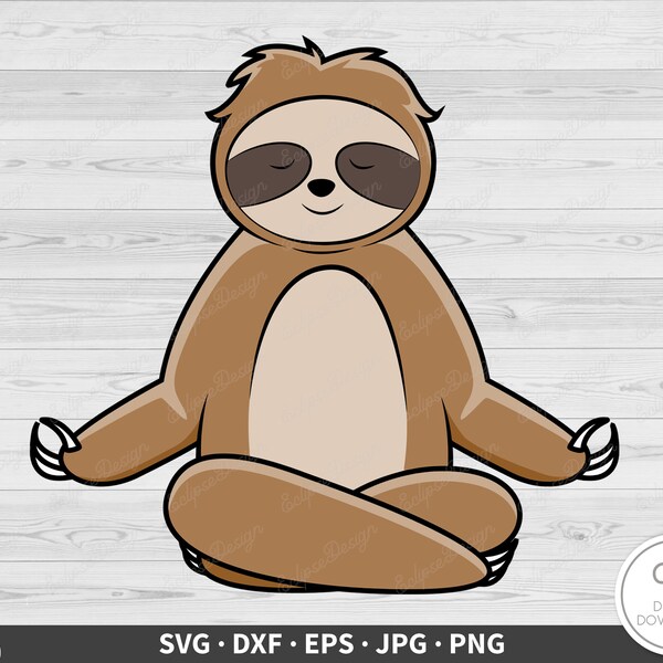 Sloth Yoga Svg - Etsy