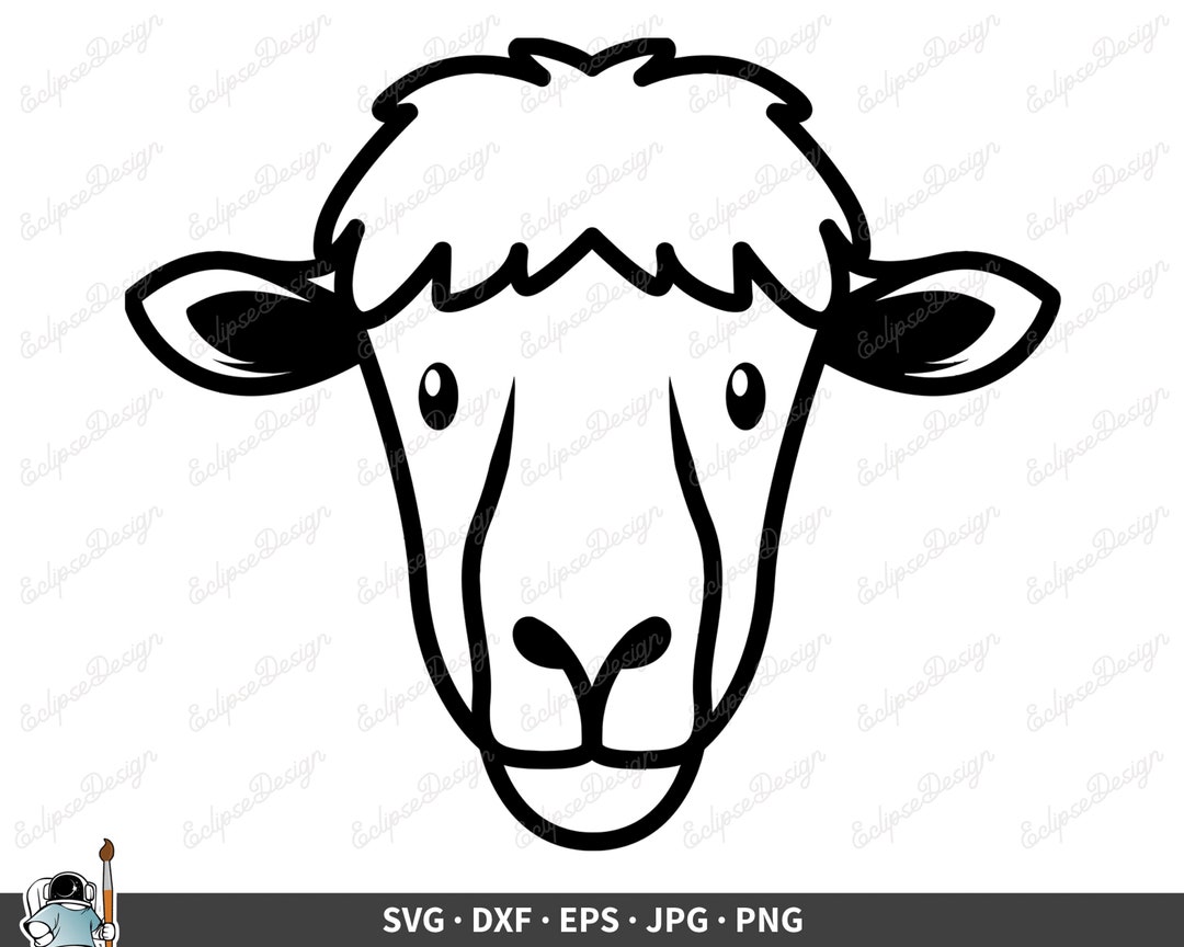 Sheep Face SVG Clip Art Cut File Silhouette Dxf Eps Png Jpg - Etsy