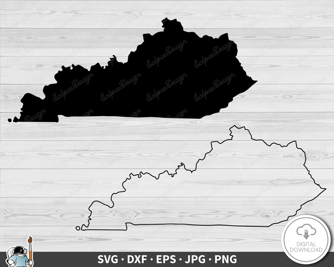 Kentucky SVG State Clip Art Arquivo de corte Silhueta Download digital ...