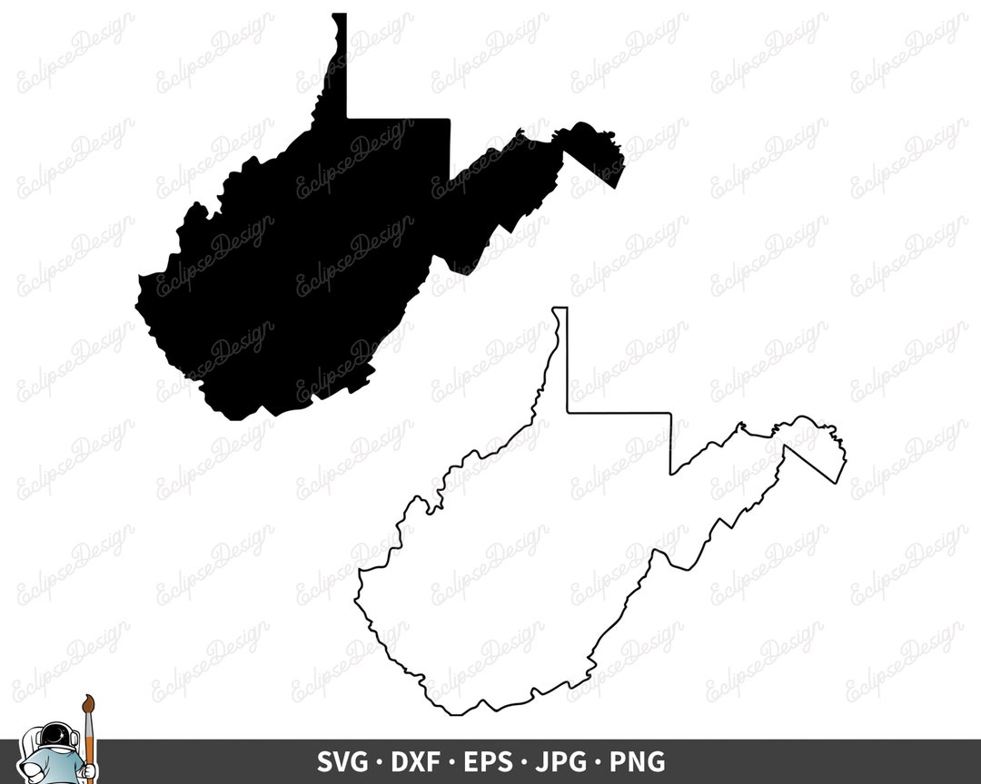 West Virginia SVG State Clip Art Cut File Silhouette Dxf Eps - Etsy