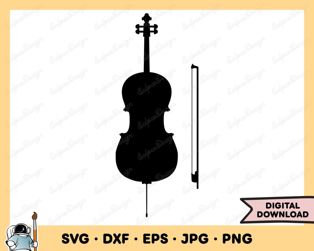 Cello SVG Cellist Orchestra Clip Art Cello Cut File Cello Silhouette ...