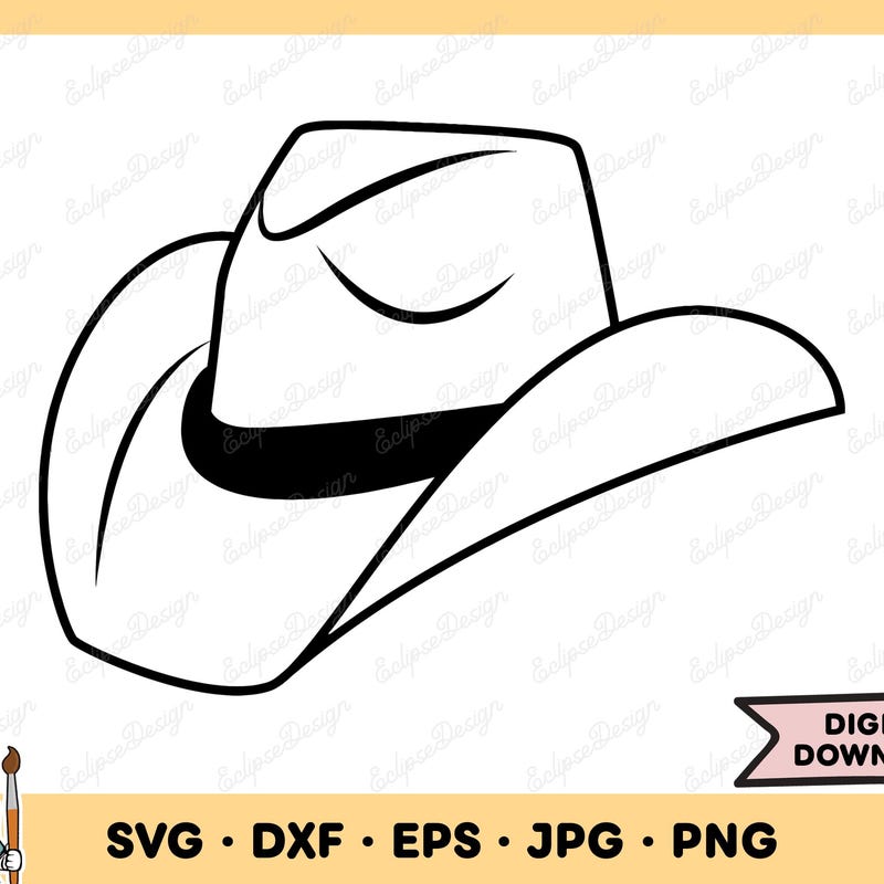 Cowboy Hat Svg - Etsy