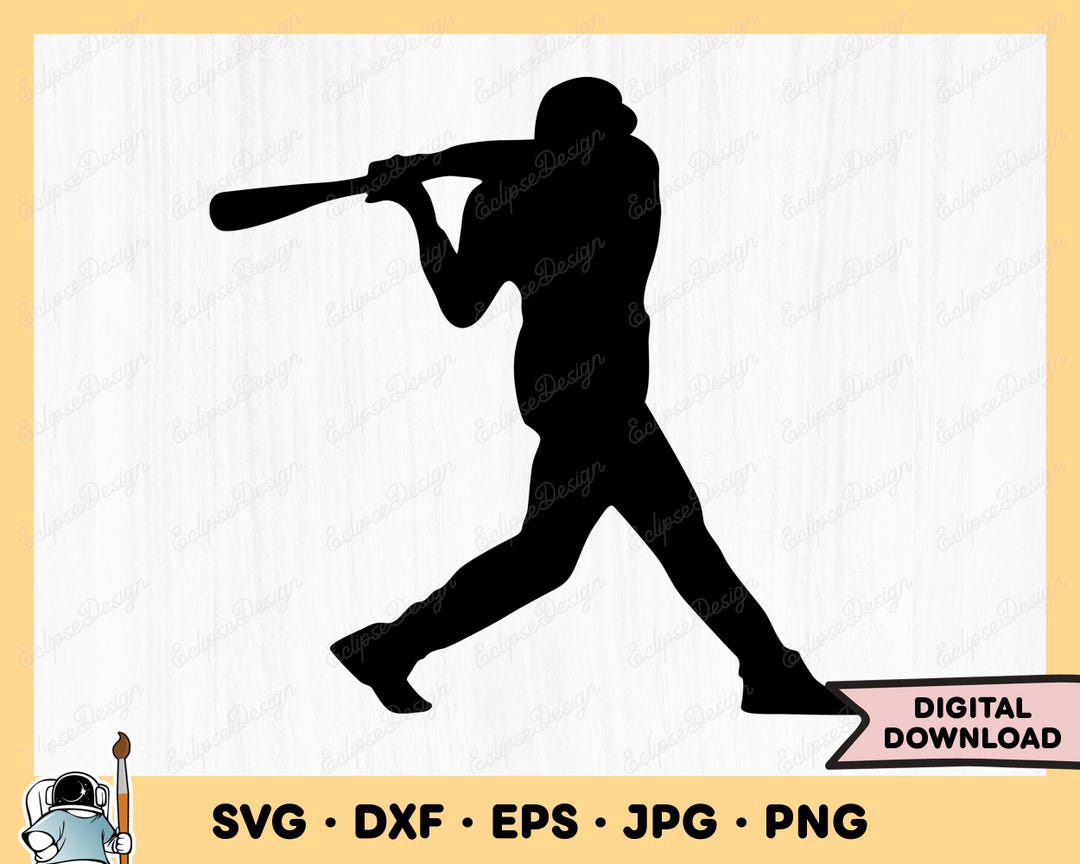 Baseball Swing SVG Baseball Clip Art Baseball Cut File Baseball SVG ...