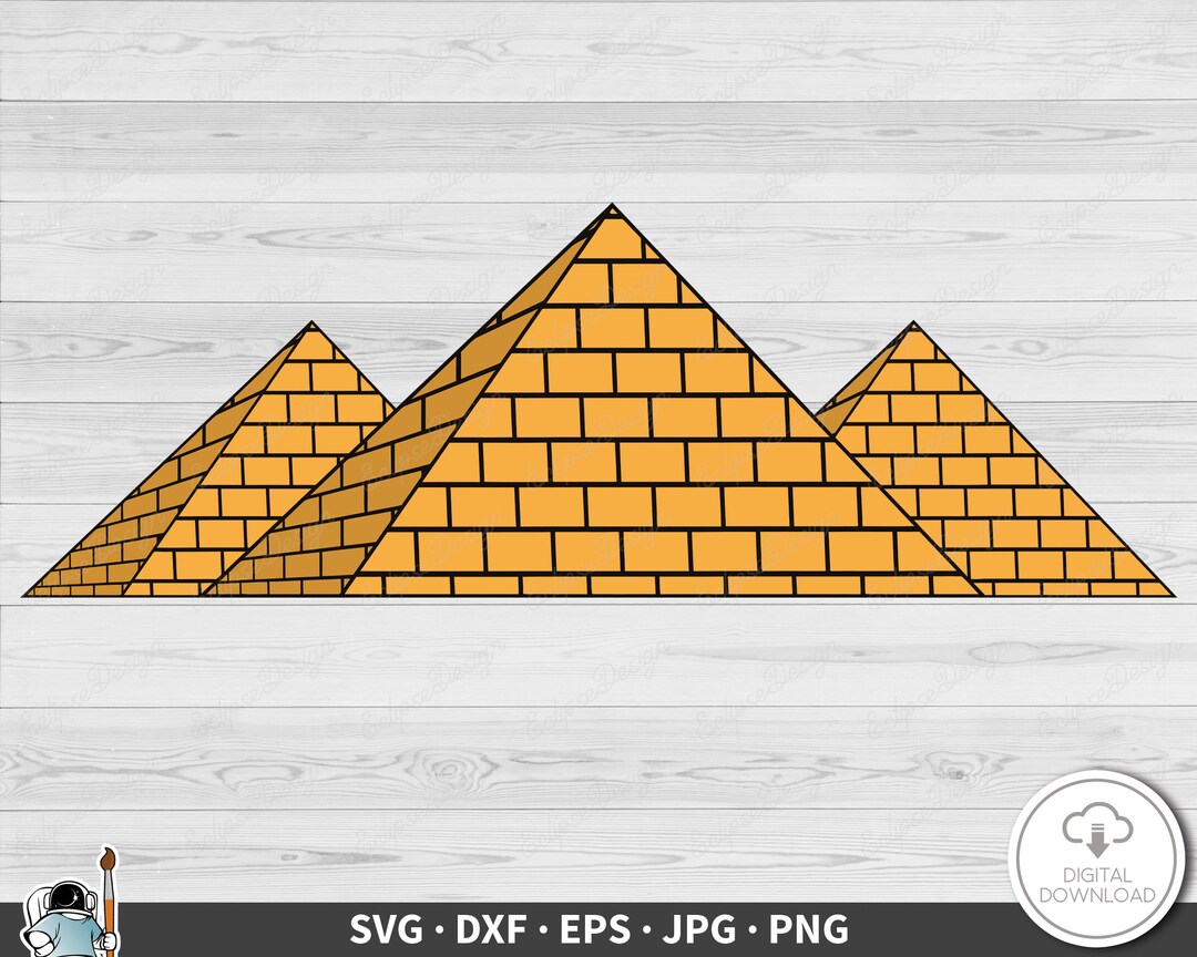 Egyptian Pyramids SVG Clip Art Cut File Silhouette Dxf Eps Png Jpg ...