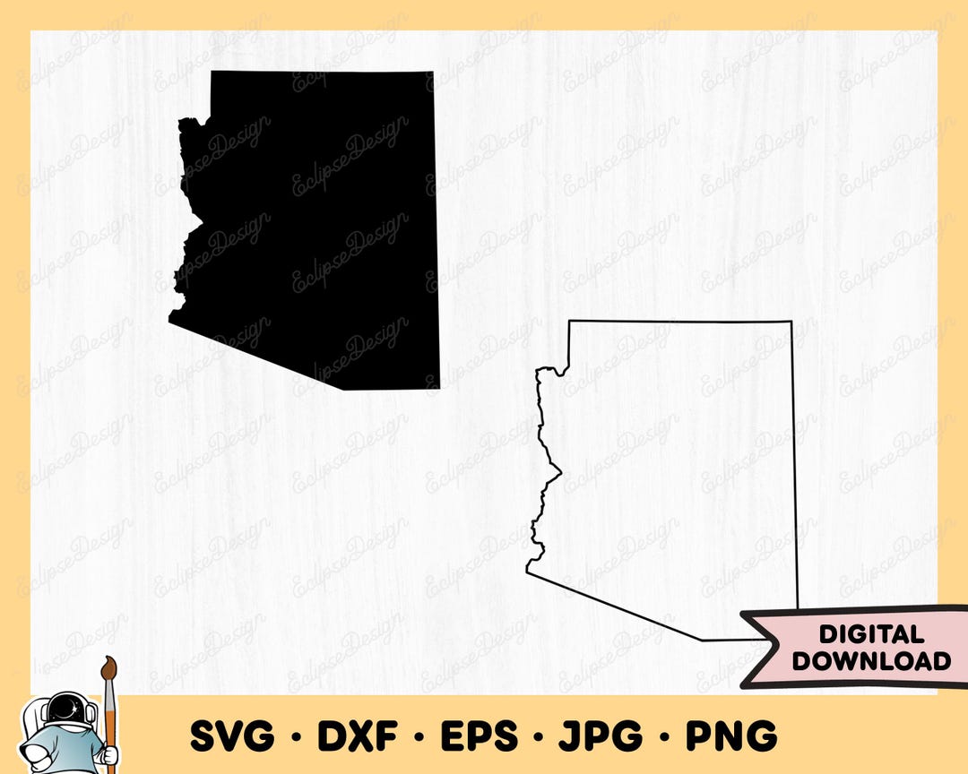 Arizona SVG State Clip Art Arizona Cut File Arizona Silhouette Instant ...