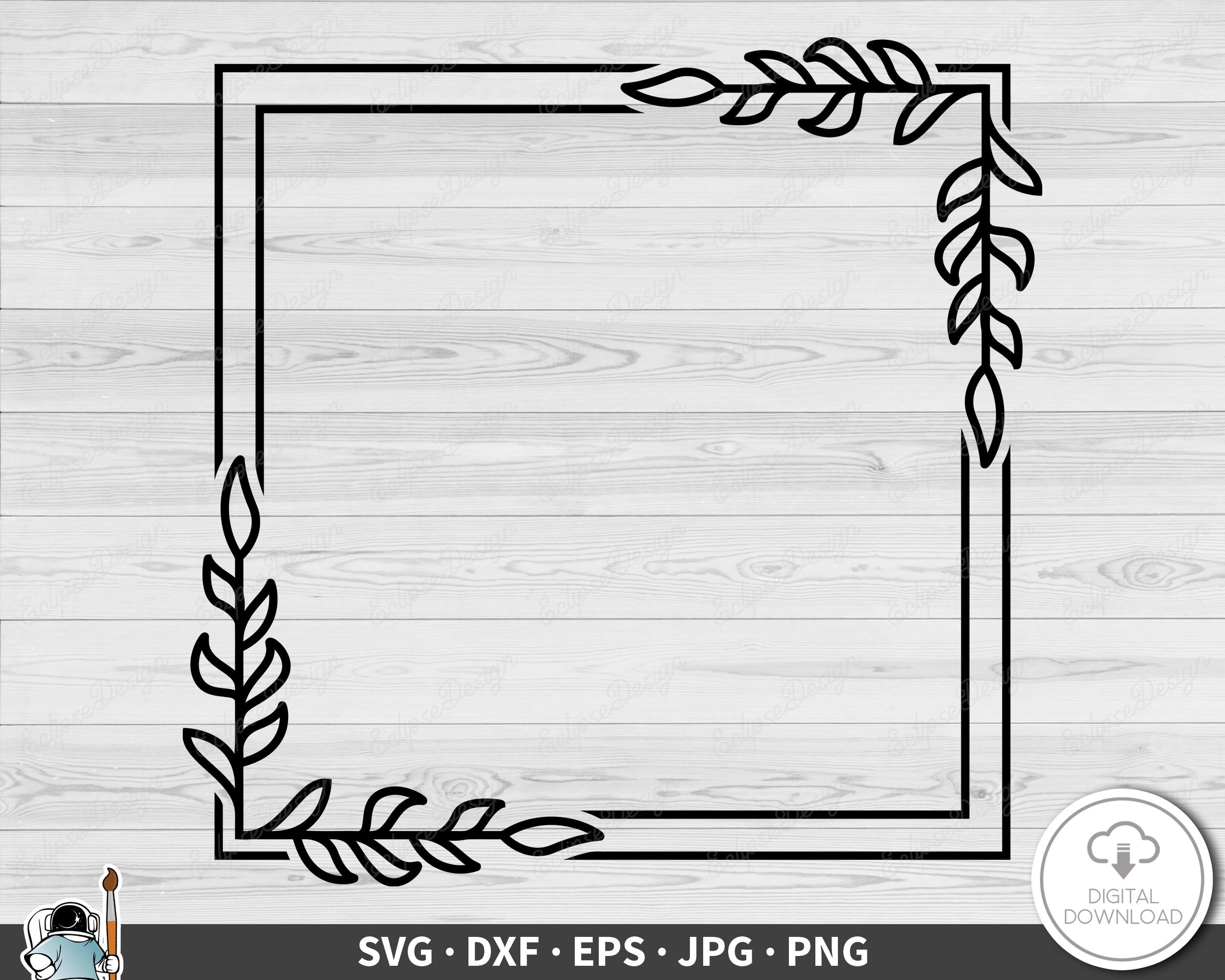 Vine Frame SVG Clip Art Cut File Silhouette Instant Digital Download - Etsy