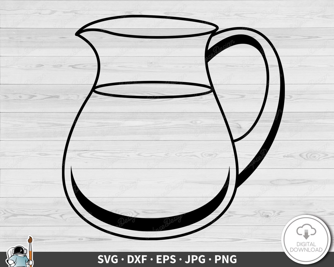 Water Pitcher SVG Lemonade Clip Art Cut File Silhouette Instant Digital ...