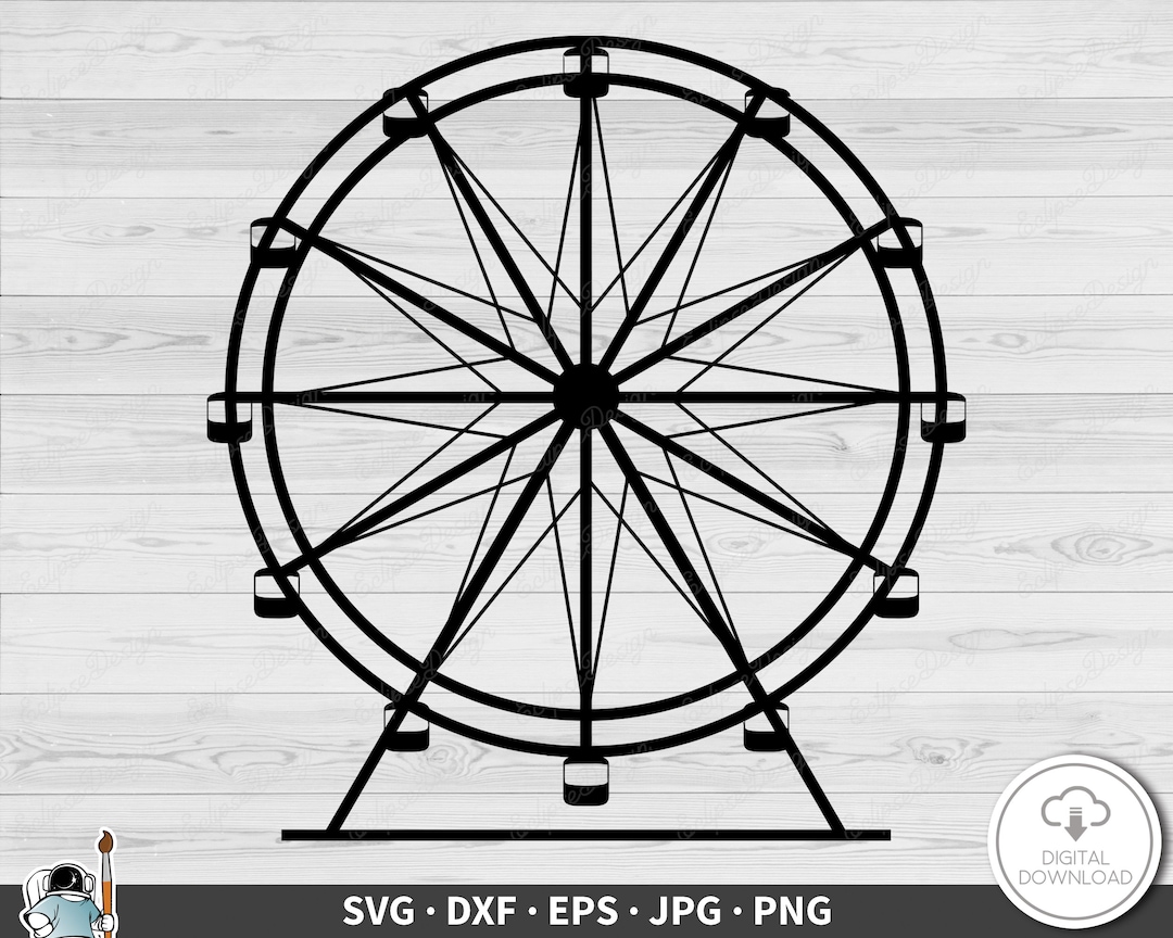 Ferris Wheel SVG Clip Art Cut File Silhouette Instant Digital Download ...