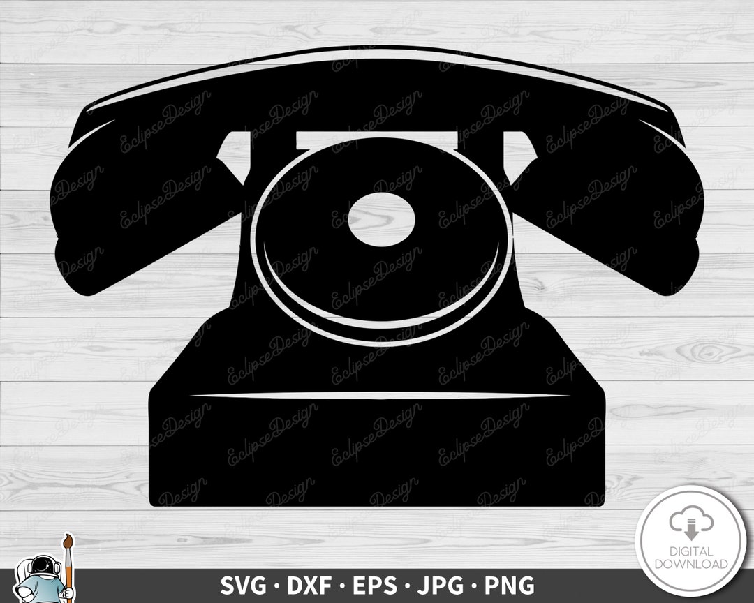 Old Rotary Telephone SVG Clip Art Cut File Silhouette Instant Digital ...
