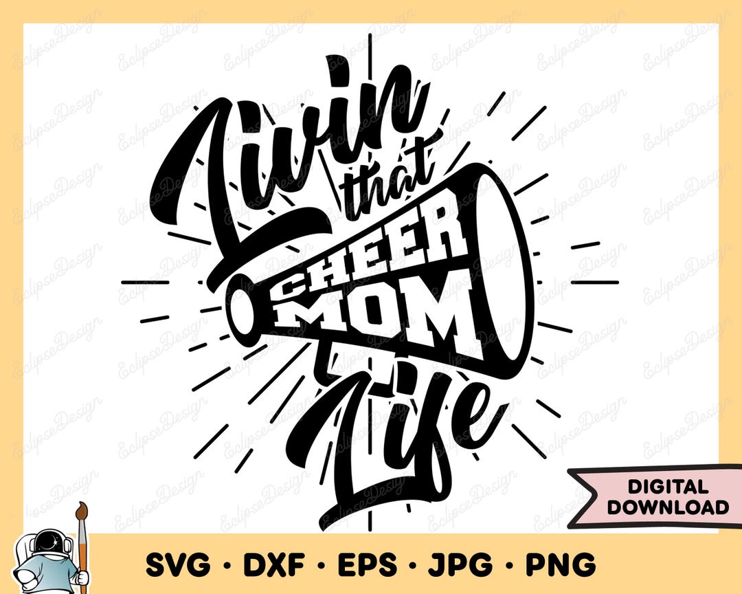 Cheer Mom Cheerleading SVG Cheer Mom Clip Art Cheer Mom SVG Cut File ...