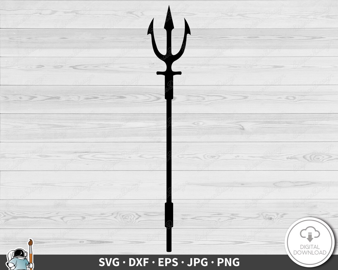 Mermaid Trident SVG Clip Art Cut File Silhouette Instant Digital ...