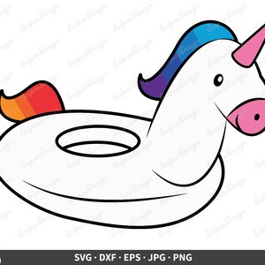 Unicorn Pool Floatie SVG Clip Art Cut File Silhouette Dxf - Etsy