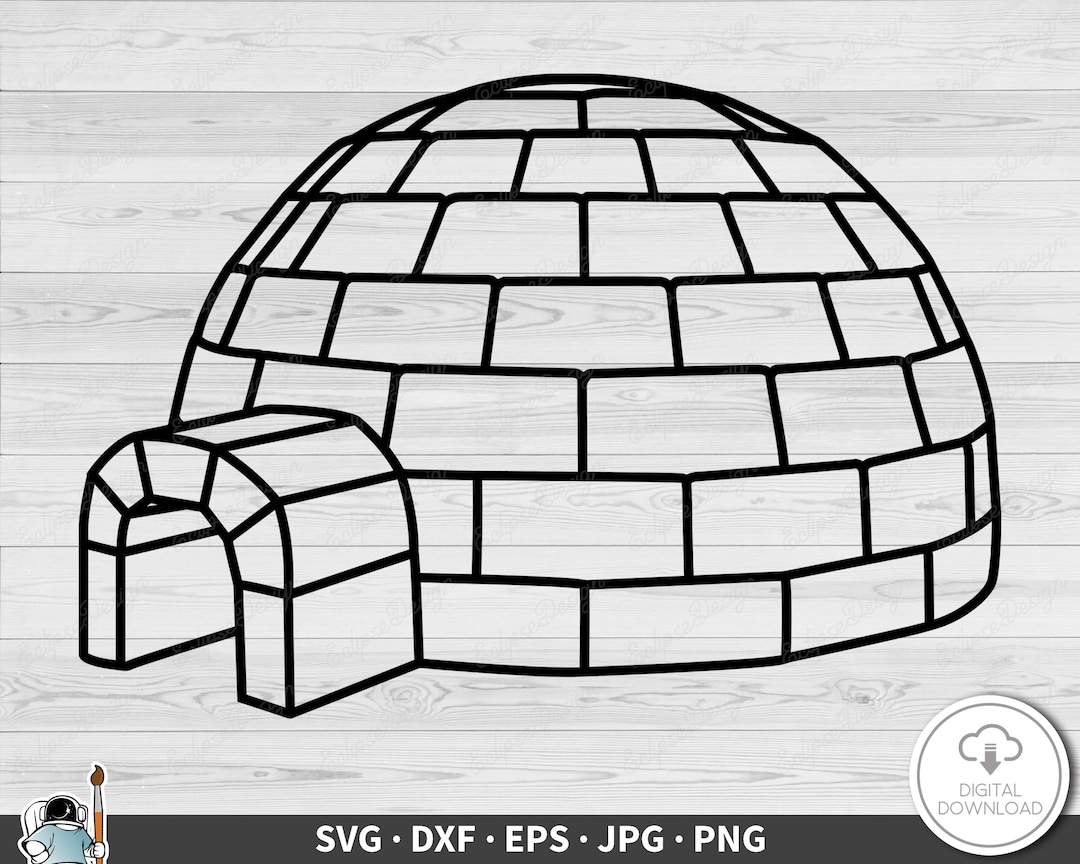 Buy Arctic Igloo SVG Clip Art Cut File Silhouette Dxf Eps Png Jpg ...