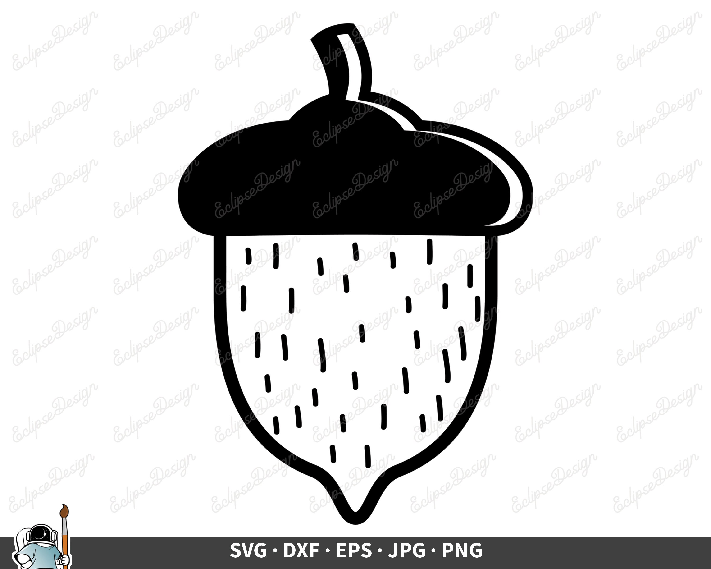 Acorn Black And White Clipart