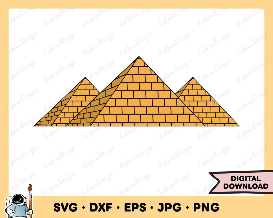 Egyptian Pyramids SVG Pyramid Clip Art Pyramid Cut File Silhouette ...