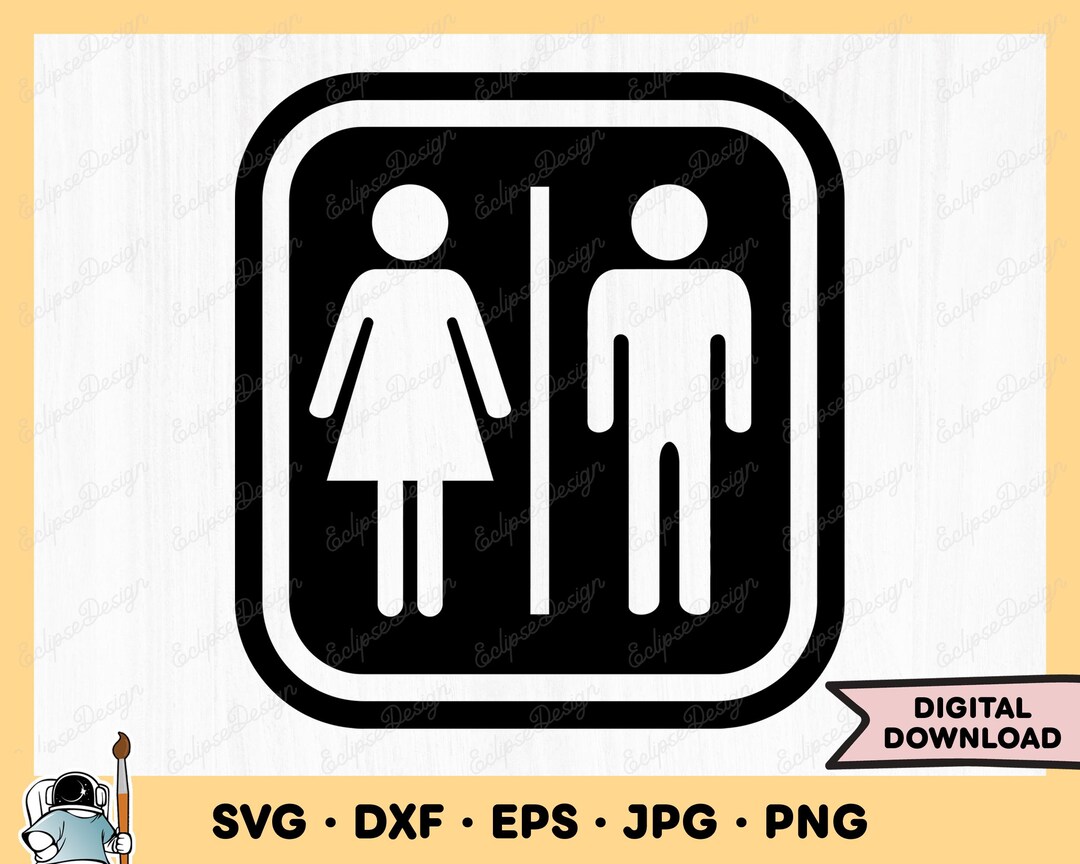 Bathroom Restroom Sign SVG Bathroom SVG Bathroom Clip Art Cut File ...