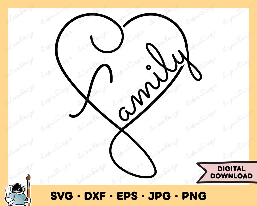 Family Script SVG Family Clip Art Family Cut File Silhouette Instant ...