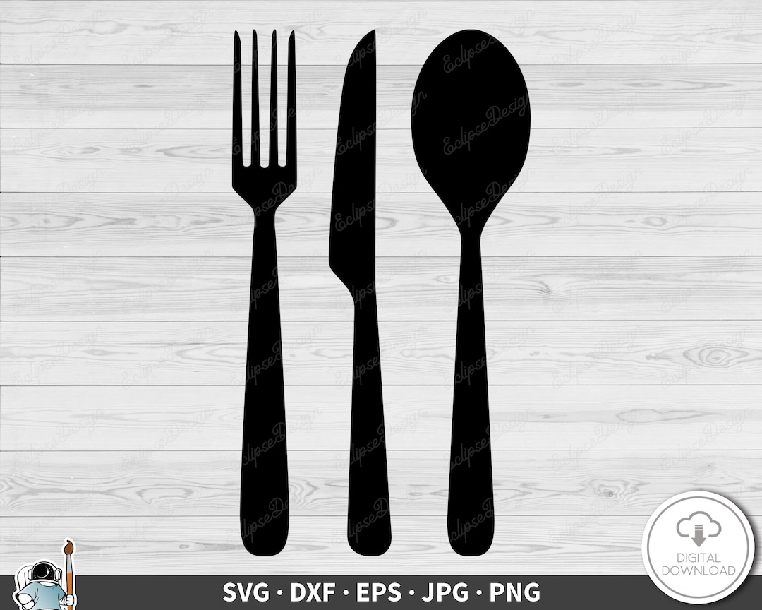 Forchetta Coltello Cucchiaio Posate SVG Clip Art Cut File Silhouette ...