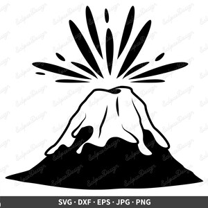 Volcano SVG Volcanic Eruption Clip Art Cut File Silhouette - Etsy