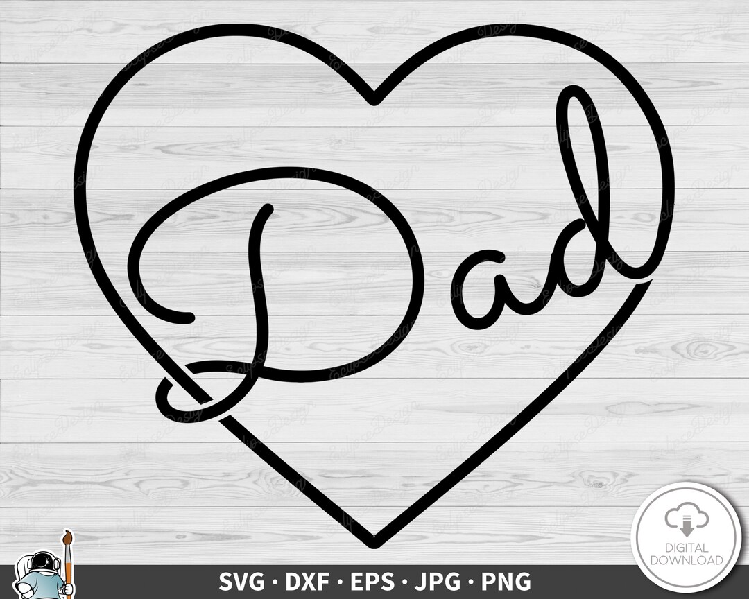 Papá Script Día del padre SVG Clip Art Cut File Silhouette dxf eps png ...