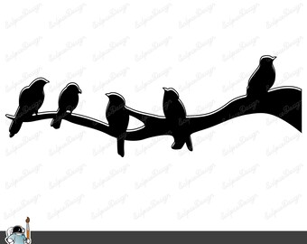 Birds on a Tree Branch Dxf - Etsy