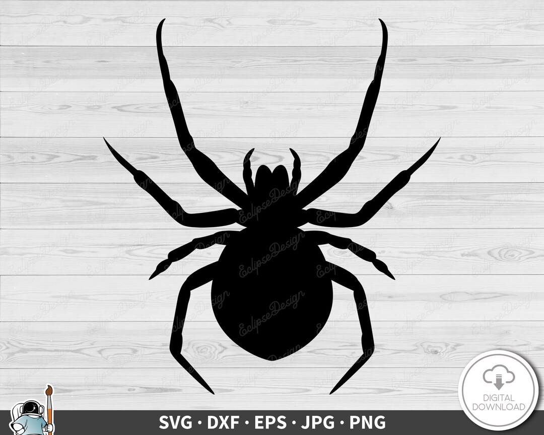 Spider SVG Arachnid Clip Art Cut File Silhouette Instant Digital ...
