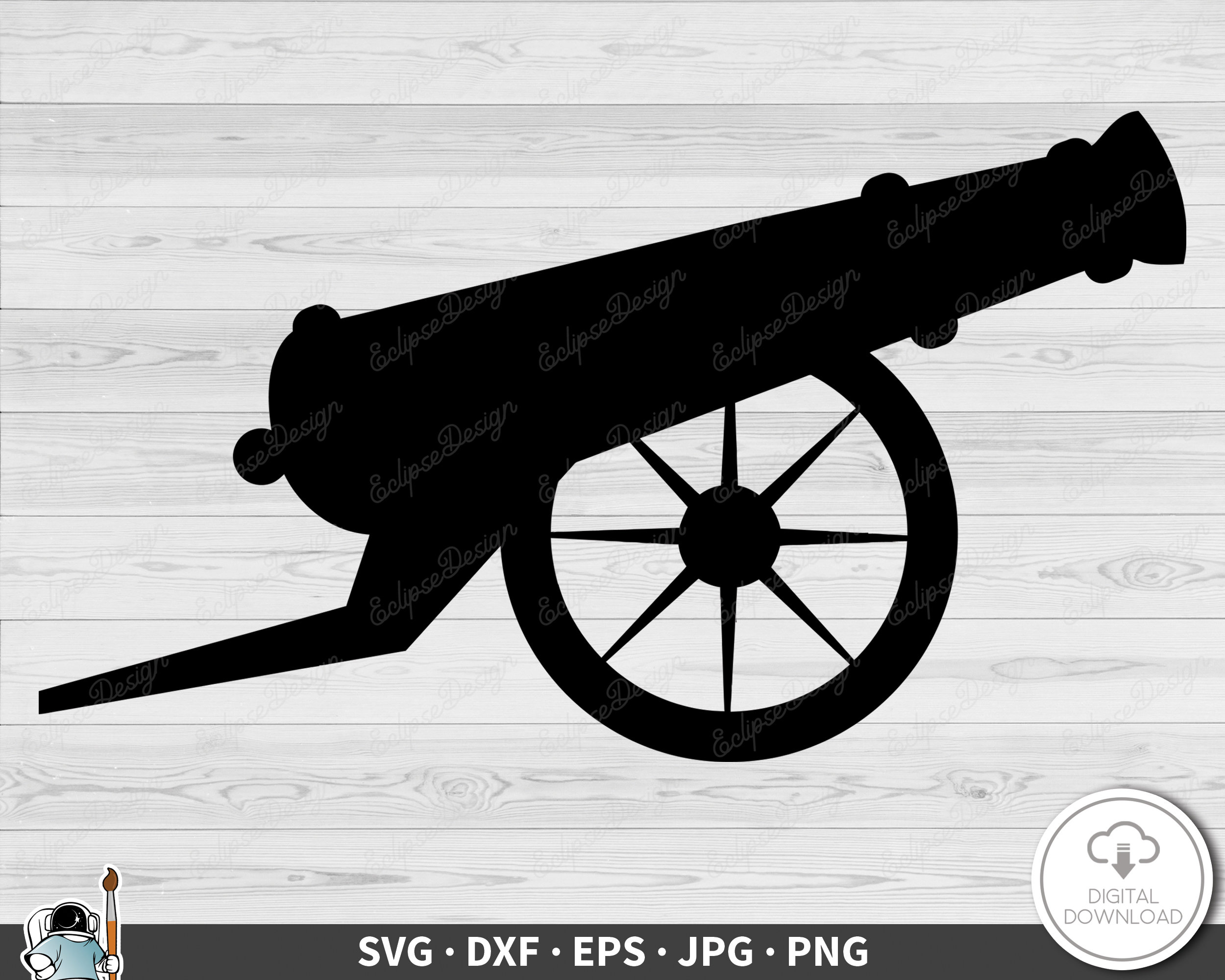 Civil War Cannon Silhouette