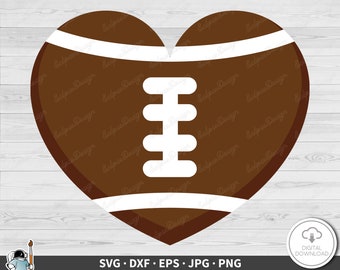 Heart With Football; SVG; PNG; JPG - Digital Downloads - Etsy