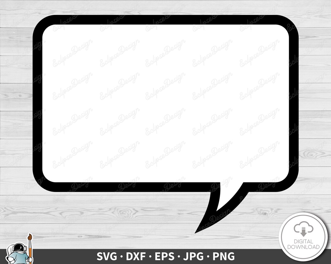Speech Bubbles SVG Clip Art Cut File Silhouette Dxf Eps Png Jpg Instant ...