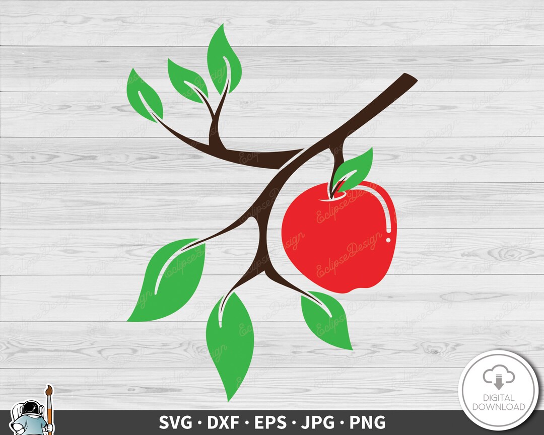 Apple Tree SVG Clip Art Cut File Silhouette Dxf Eps Png Jpg Instant ...