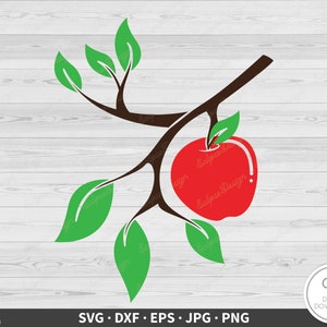 Apple Tree SVG Clip Art Cut File Silhouette Dxf Eps Png Jpg Instant ...