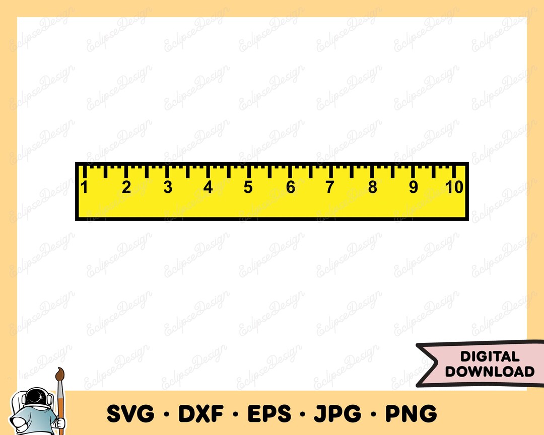 Ruler SVG Ruler PNG Ruler Clip Art Cut File Silhouette Instant Digital ...