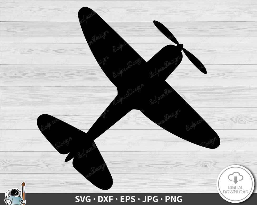 Old Airplane SVG Flying Clip Art Cut File Silhouette Instant Digital ...