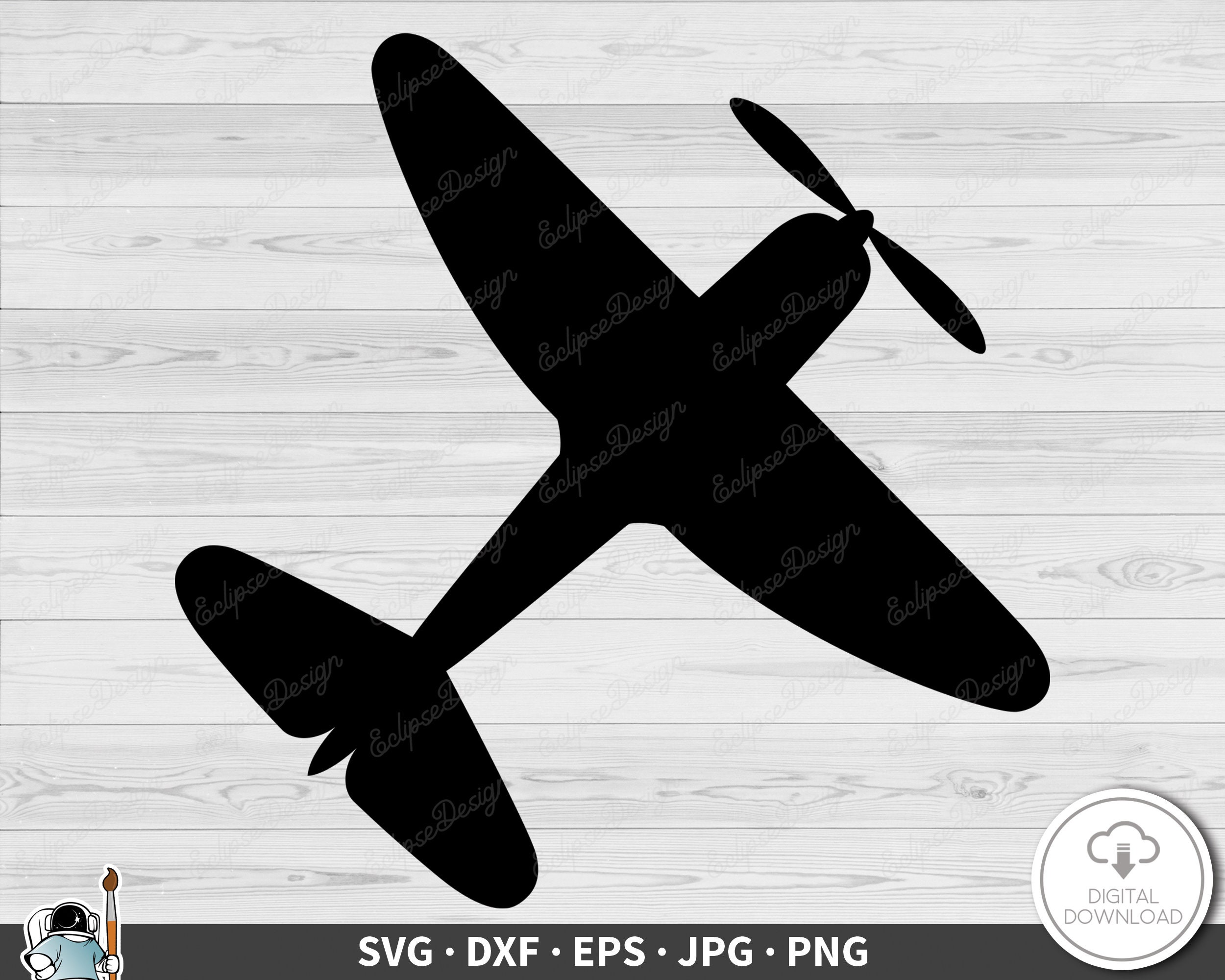 Vintage Airplane Silhouette Clip Art