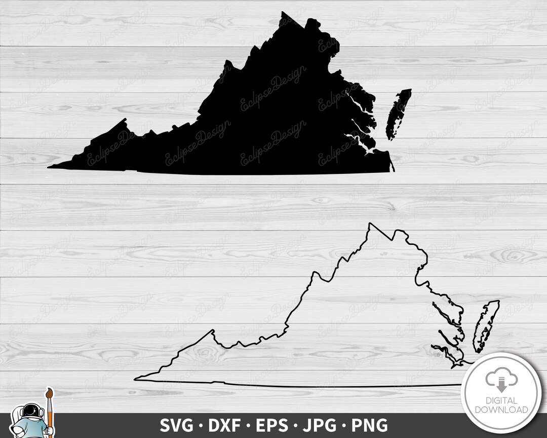Virginia SVG State Clip Art Cut File Silhouette Instant Digital ...