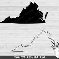 Virginia Outline SVG Files, Virginia Cut Files, United States of ...