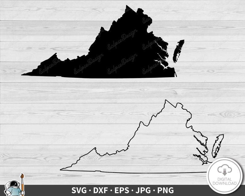 Virginia State SVG Clipart PNG (instant Digital Download) - Etsy Australia