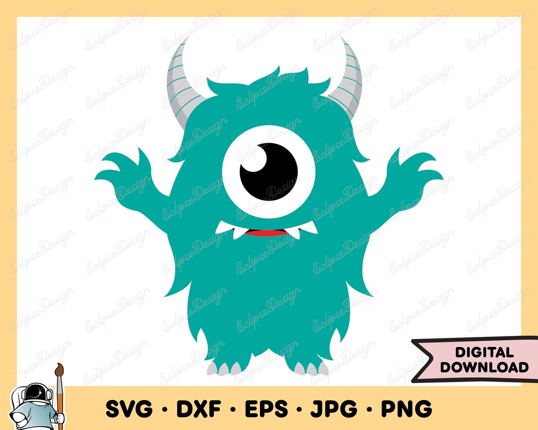 Cute Monster SVG Monster Clip Art Monster Cut File Silhouette Instant ...