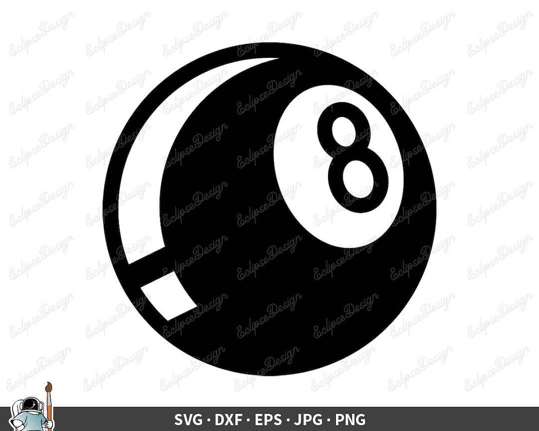 8 Ball Pool Billiards SVG Clip Art Cut File Silhouette Dxf - Etsy